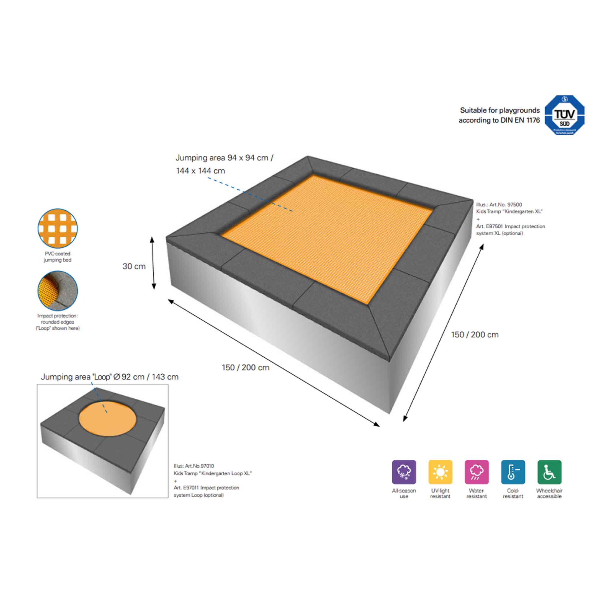 Eurotramp Kindergarten Trampoline - GYMAID